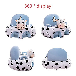 Baby Sitting Chair Cover Animal Shaped Kids Learning Sitting Chair Cover Support Sofa Infant Plush Seats Baby Sofa Seat Cover for Toddlers.(Only Cover) (D)