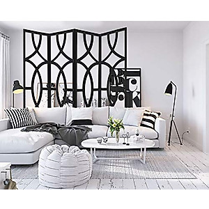 Screen Gems Savoy Screen SG-281-84" x 84" Room Divider, Black