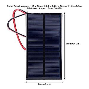 3Pcs Mini Solar Panel DC 6V Polysilicon Solar Cell Charger Module Solar DIY System Kits with 30cm Cable