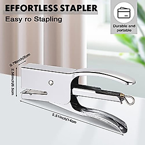 Heavy Duty Plier Stapler Heavy Duty Office Stapler Handheld Plier Stapler 50 Sheet Capacity Desk Staplers Metal Handheld Staplers for School Office (Silver, 3 Pieces)