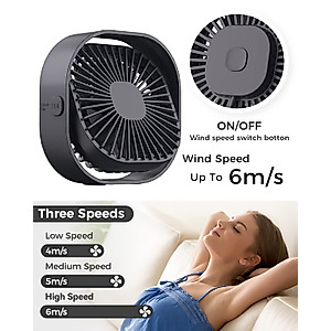 RJVW Small USB Desk Fan,3 Speeds Portable Table Fan, 4 inch Personal Mini Fan,Small Cooling Fan by USB Plug In, 360°Rotatable Desktop Fan for Home Office Bedroom Dorm Indoor Outdoor Summer Gift