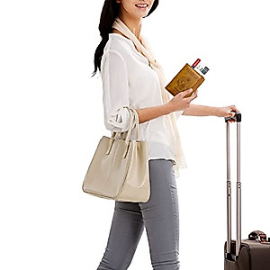 WALNEW RFID Passport Holder Cover Wallet for Women Men, PU Leather Card Holder Passport Case Travel Essentials for Family Vacation, Brown