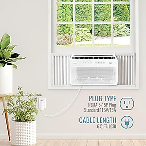 Keystone 8,000 BTU Window Inverter Air Conditioner with Supplemental Heat, 115V, AC for Apartment and Medium Rooms up to 350-Sq. Ft., Quiet, High Efficiency, Energy Star Window AC Unit with Remote