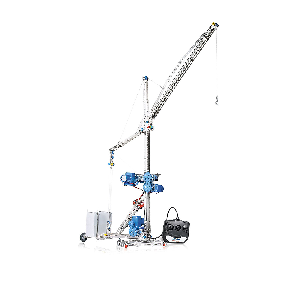 Eitech Exclusive Series Deluxe Motorized Crane Construction Kit, Intro to Engineering and STEM Learning, Steel