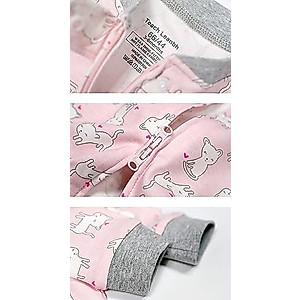 Teach Leanbh Baby 2-Pack Footless Pajamas Cotton Long Sleeve Printing 2 Way Zipper Romper Jumpsuit Sleep and Play 3-24 Months (12-18 Months, Navy dinosaur)