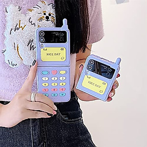 NiceKing Compatible with Samsung Galaxy Z Flip 4 5G 2022 Case Hard Plastic Frame Silicone Shockproof Cover for Samsung Z Flip 4 Purple