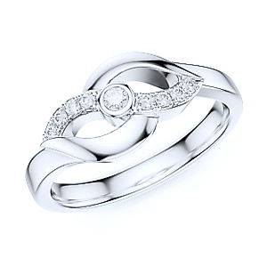 PRSTANI Sterling Silver Fancy Wave Kissing Lips Infinity Fashion Simulated Diamond Promise Ring Engagement Ring (9)