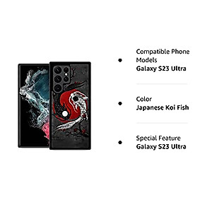 DJSOK Compatible with Samsung Galaxy S23 Ultra Case,Japanese Koi Fish for Girl Men Drop Protection Pattern with Soft TPU Bumper Case for Samsung Galaxy S23 Ultra