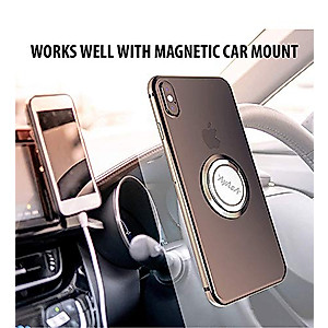 AyAsA Phone Ring Holder – 3mm Ultra Thin Sleek Design with Metal Plate for Magnetic Mount | Compatible with Cell Phone Car Mount, Tablet and Any Smartphones - 180 Foldable, 360 Rotation (Blue)