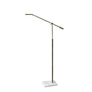 Adesso 4129-21 Vera LED Floor Lamp, 46.5-61 in, 6W Full Spectrum LED, Antique Brass Finish, 1 Floor Lamp