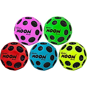 Waboba Moon Ball 5 Pack - Bounces Out of This World - Original Patented Design - Craters Make Pop Sounds - Easy to Grip (Pack of 5)