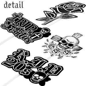 36Pcs Rip My Twenties Cupcake Toppers Happy 30th Birthday Party Decorations Black Death to My 20s Cake Picks for 30th Theme Birthday Party Supplies