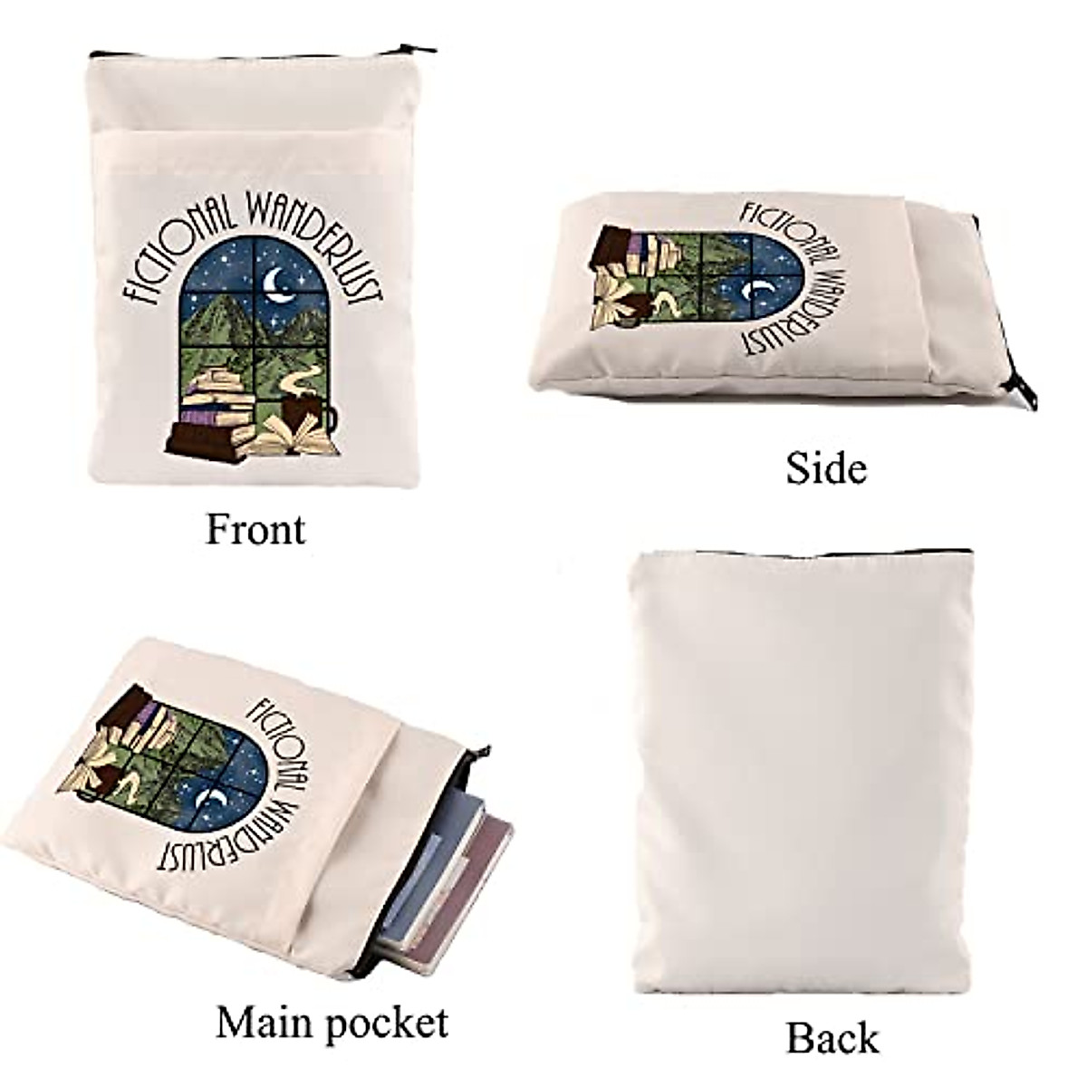 CHOORO Fictional Wanderlust Book Protector Book Lover Gift Bookish Book Sleeve Librarian Gift (Fictional- Wanderlust)