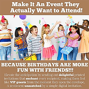 Pizza Party Themed Birthday Party Invitations for Kids, 20 5x7 Fill In Cards with Twenty White Envelopes by AmandaCreation