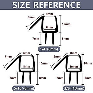 ZNCZHZN Shower Door Bottom Seal, 2-Pack Frameless Door Seal for 1/4 Inch Glass - 39 Inch Ultra Clear Shower Door Seal Strip, Stop Shower Leaks and Create a Water Barrier(1/4" x 39", 6mm)