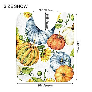 Pumpkins Sunflowers Bathroom Rug Mat Soft Absorbent Bathroom Rugs Mats Washable Bath Mats Rugs Non Slip Bath Mat Runner Rug for Bathroom Tub Bath, Rectangle Shower Rug