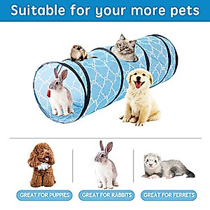 WESTERN HOME WH Cat Tunnels Tube Cat Toys, Cat Tunnel Bed Pop-up Collapsible Pet Tube Interactive Play Toy with Ball, Cat Tunnels for Indoor Cats，Great Toy for Cats & Rabbit