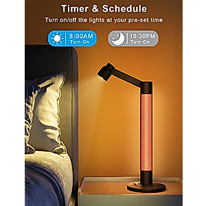 HCYHNB Smart Table Lamp Works with Alexa Google Home, Swing Arm Desk Lamp with Rotatable Body, APP Control DIY Lighting Modes & Music Sync, Dimmable Night Light for Kids Adults