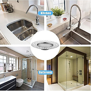 Bathtub Drain Hair Catcher, Fast Drain Shower Drain Hair Catcher, Stainless Steel Drain Protector for Bathroom Pop-up Drain, Kitchen and General Drain (4 PCS，Outer Diameter 3.07in/Inner Diameter 2in)