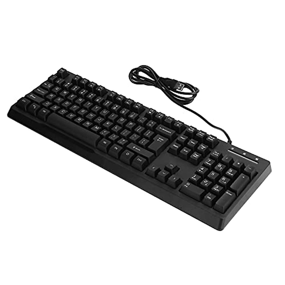 Hilitand Rechargeable Wired Gaming Keyboard, RGB Backlit Keyboard, Slim, Ergonomic 104 Keys, Quiet, for PC Desktop, Computer, PC(Black)