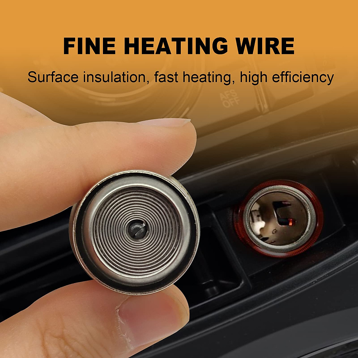 Car Lighter Cigarette, 12V Metal Plastic Construction Cigarette Lighter, 20mm Car Plug Cigarette Lighter, Car Power Plug Socket Output Automatic Cigarette Ignition Lighter Push Button Replacement