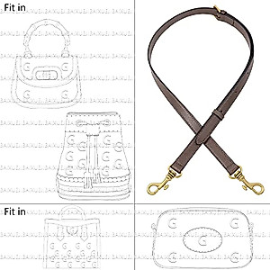 Retro Leather Shoulder Strap Crossbody Adjustable for Ophidia,Bamboo,Diana Junbo Series bags and Tote,Purse,Handbags Replacement Accessories