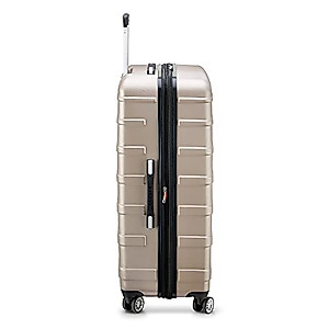 DELSEY Paris Margot Hardside Expandable Luggage with Spinner Wheels, Gold, Checked Large 28 Inch