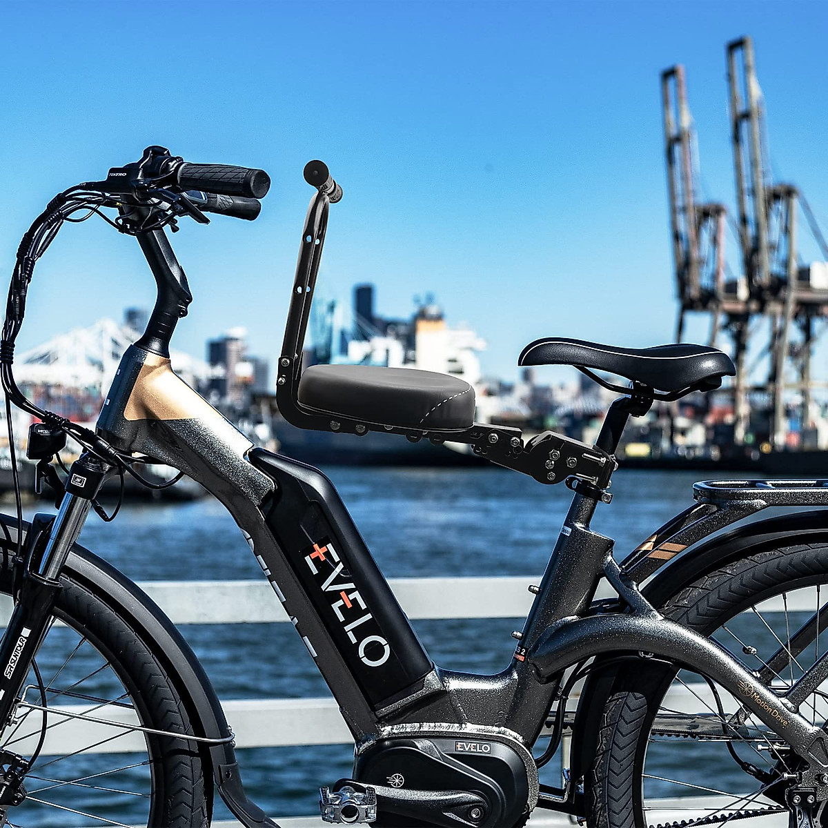 OUSEXI Thicken Front Child Bike Seat,Foldable Front Mounted Kids Bike Seat for City Bicycles Hybrid Cruiser Bicycles Pedal Scooter Motorcycle Bicycles