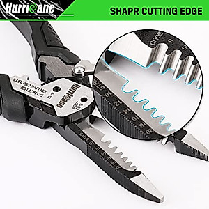 HURRICANE 6-in-1 Wire Stripper Tool, Wire Strippers, Wire Cutter Stripping Tool for Electric Cable Stripping Cutting and Crimping (8-18 AWG Solid, 10-20 AWG Stranded)