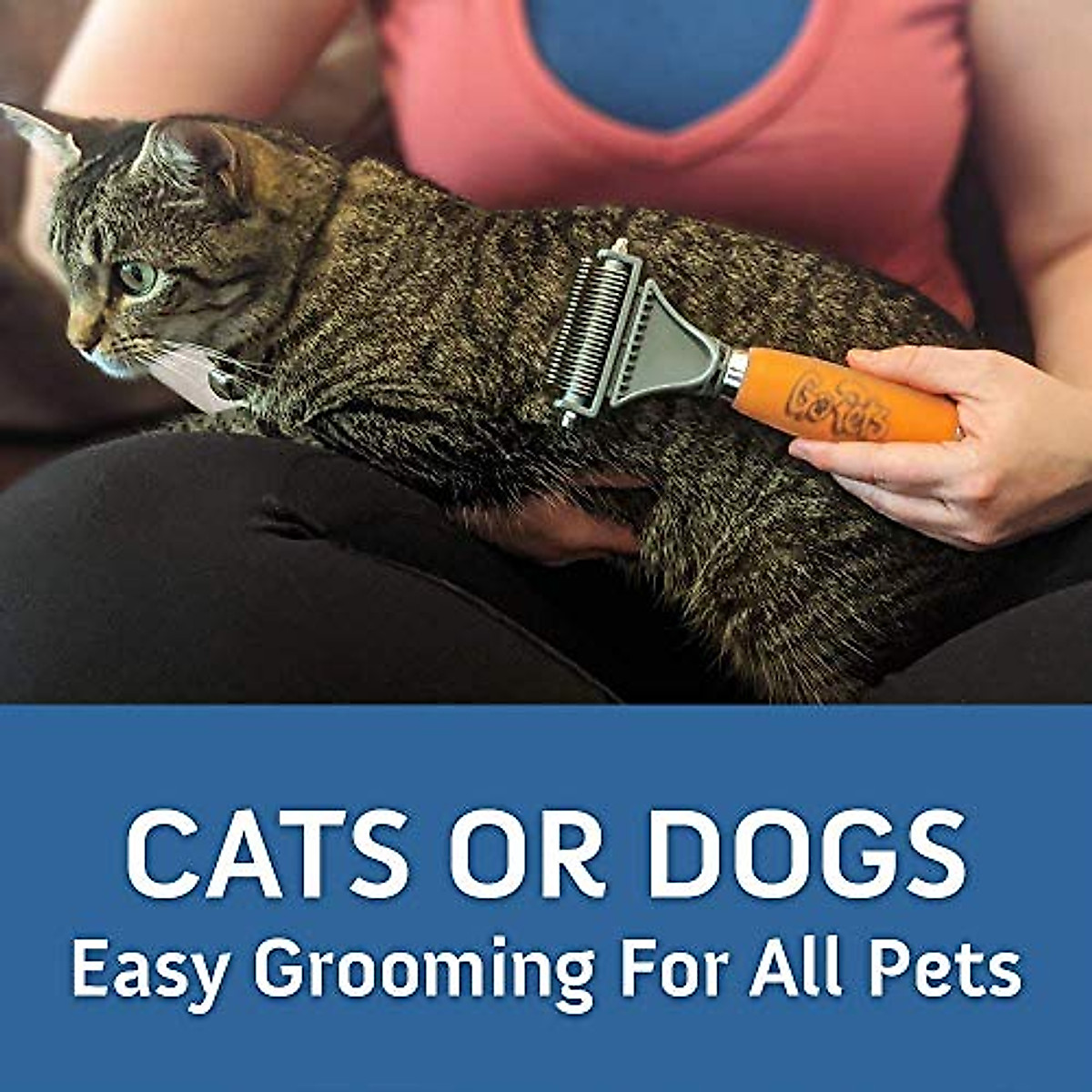 GoPets Dematting Comb with 2 Sided Professional Grooming Rake for Cats & Dogs