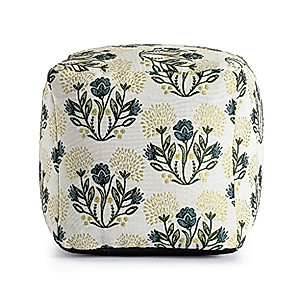 Anji Mountain Square Outdoor Pouf, Gordes Yellow, 18" x 18" x 18", Multicolor