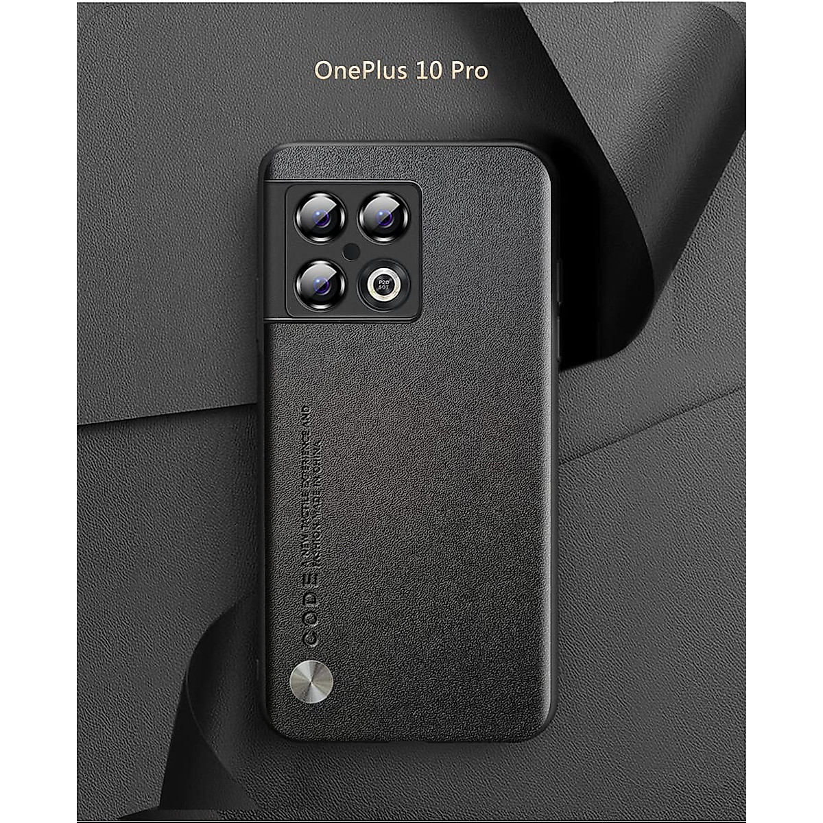 Puxssul for OnePlus 10 Pro 5G Case, Soft TPU Artificial Leather case,Extremely Light Ultra-Light Camera Protection Leather Cover Case for OnePlus 10 Pro 5G (Black)