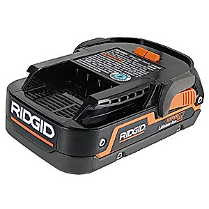 Ridgid Genuine OEM AC840085 1.5 Amp Hour 18V Compact Lithium Ion Power Tool Battery with Onboard Fuel Gauge and Flat Standing Base
