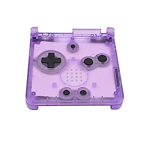 Meijunter Replacement Housing Shell Case for Gameboy Advance SP GBA SP Console(Transparent Clear Purple)