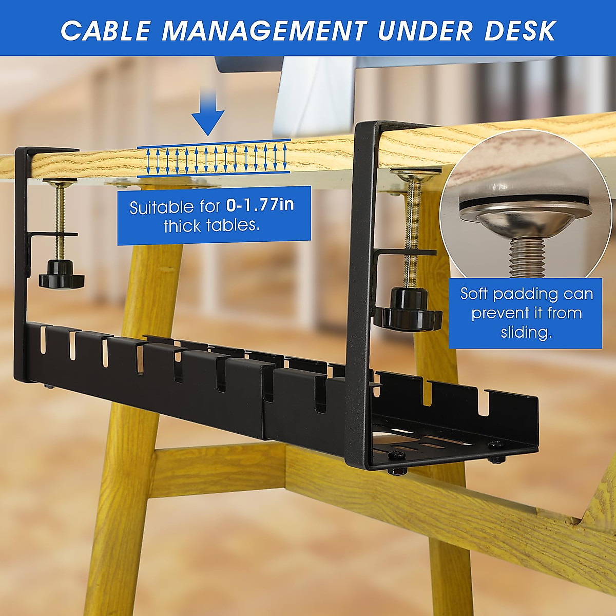 Ourhom Under Sink Organizers and Storage, 2-Tier Pull Out Cabinet Organizer Drawers with 4 Hooks and 2 Hanging Cups, Multi-Purpose Under Sink Organizers for Bathroom Kitchen