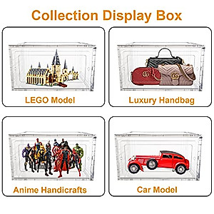 Colmthys Shoe Storage Boxes, Clear Plastic Stackable Shoe Organizer Sneaker Boot Shoe Display Case for Closet Collection Storage with lids 3 Pack White