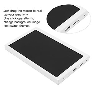 soobu Display Screen, Multithemed 5-inch ABS Monitor, Simple Connection Brightness, Seamless Adjustment for Mini Chassis (White)