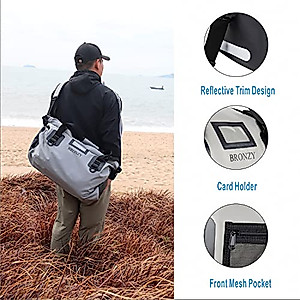 BRONZY Waterproof Duffel Bag 50L Dry Duffle Bag Heavy Duty Bag,Durable Straps And Handles,Large Space,Heat Seal Finishing For Camping,Kayaking,Rafting,Boating,Travel(Gray)
