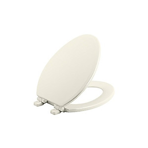 KOHLER 20454-96 Ridgewood Quiet-Close Toilet Seat, Elongated, Biscuit