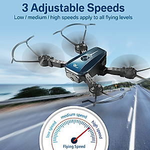 Drones with Camera for Adults/Kids/Beginners 1080P HD APP/Voice Control Camera Drone Easy to Control One-key Returning Altitude Hold 3D Flip 3 Speeds Toy Drone for Kids Gift Ideas for Boys Girls