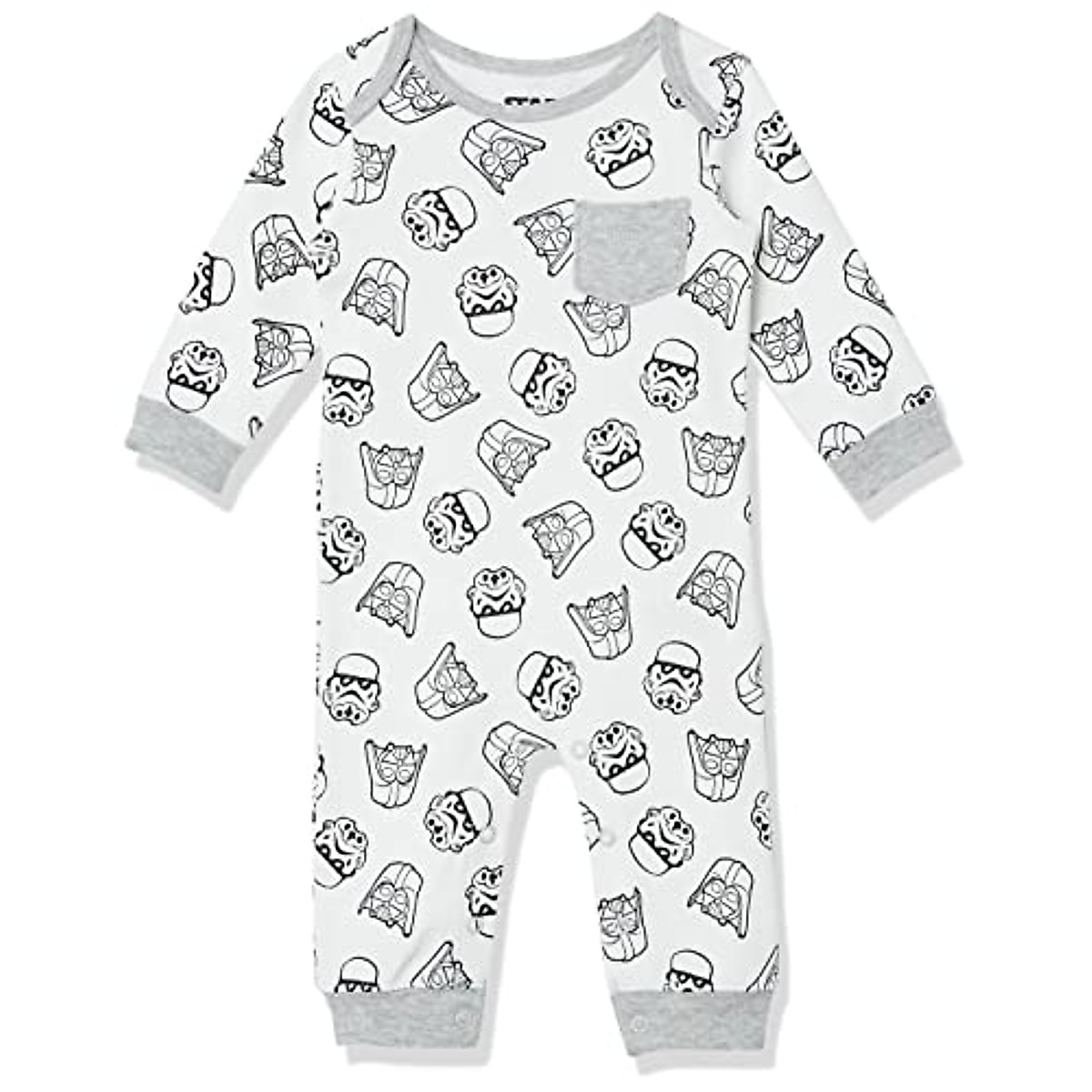Amazon Essentials Disney | Marvel | Star Wars Unisex Babies' Cotton Coveralls, Pack of 3, Star Wars Tiny Trooper, 12 Months