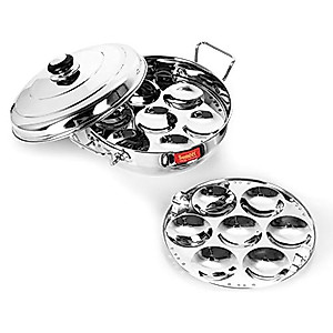 Sumeet Stainless Steel Induction Encapsulated Bottom Gas Stove Friendly Multi Utility Kadhai Set with Lid and 5 Plates (Steel)