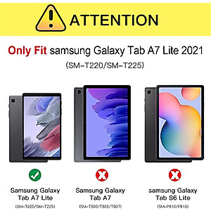 ZtotopCases Case for Samsung Galaxy Tab A7 Lite 8.7 inch 2021 Tablet (SM-T227/T225/T220), Built-in Screen Protector, Dual Layer Shockproof Full Protective Cover with Kickstand - Black