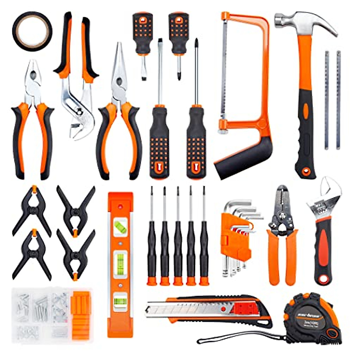 CARTMAN Socket Wrench Auto Repair Tool Combination Package Mixed General Household Hand Tool Set Tool Kit with Plastic Toolbox Storage Case
