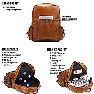 RBATG Women's Fashion Designer Backpack,Vegan Leather Backpacks For Work Travel College,Unisex Shoulder Daypack(brown-2216)