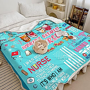 Nurse Gifts Nurse Week Gifts Throw Blanket,Nurse Gifts for Women,Nurse Appreciation Gifts,Nurse Gifts for Nursing Student Soft Fluffy Sherpa Warm Throw Blankets (H10,50"x 60")