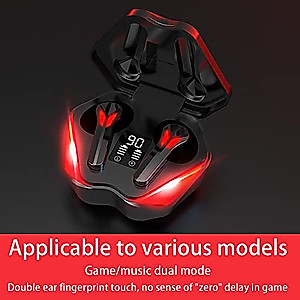 NA# Wireless Bluetooth Digital Display Game Headset - Low Delay in Ear Light Effect Music/Game Mode with Charging Case - Light-Weight Earbuds for Running Outdoor Office Driving Travel Sports