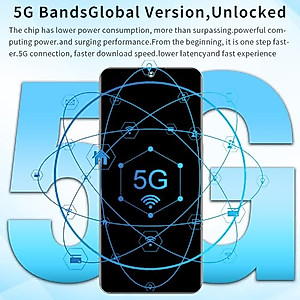 S30 Ultra Cellphones 5G Smartphone 6800mAh 8GB RAM 256GB ROM 7.0 in Face Unlock Cell Phone 50MP 108MP Mobile Phones Android Global Version,White-256GB