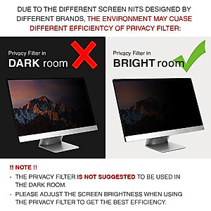 Hanging Computer Privacy Screen Panel,Compatible with 23'', 23.6'', 23.8'', 24 inch Desktop PC Computer Monitor- Anti-UV Eye Protection-16:9/16:10 Aspect Ratio(W 21.2" X H 13.4")