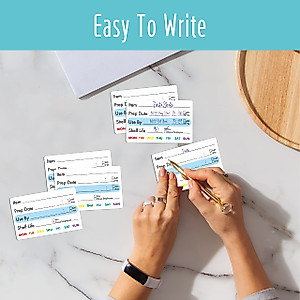 300 Removable Food Labels, Water/Oil/Tear Resistant Freezer Pantry Labels with Perforation Line No Residue Left for Food Containers Jars Kitchen Restaurant Storage Organization